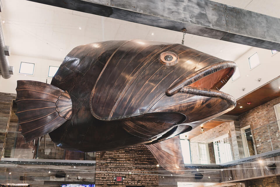 Aged Copper Fish Artwork - JAX Chemical Company
